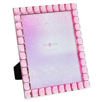Isaac Jacobs Dekorativer Fotorahmen, funkelnder Schmuckstein, Foto-Display und Heimdekoration (20 x 25 cm, Hellrosa)