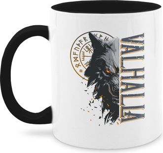 Shirtracer Tasse Tassen 325ml - & - Valhalla Wolf Geschenk Wikinger Geschenk Vikinger Geschenke Vikings I Walhalla Wölfe Odins I Nordische Mythologie Kompass Run