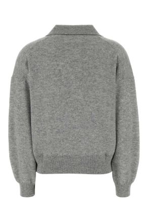 Lisa Yang Womens Grey Cashmere Katriel Sweater Sanderling Exterior: Maglieria