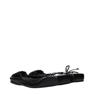 Jacquemus Womens Black Leather Ballet Flats