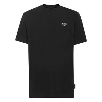 Philipp Plein Homme, Tops, Noir, Taille: 4XL T-shirt Round Neck SS