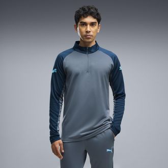 Puma Haut slim &agrave; col zipp&eacute; individualLIGA Homme, V&ecirc;tements, Bleu, 3XL