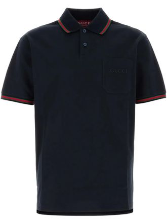 Gucci Poloshirt mit Logo-Stickerei - Blau