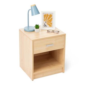 Amazon Basics Nachttisch, Nachtschrank mit 1 Schublade, Schlafzimmerschrank, Ahorndekor, 47cm x 40cm x 36cm