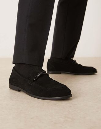 Asos Mocassins fins en daim - Noir