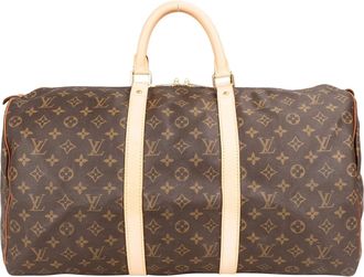 Louis Vuitton Crossbody Bags - Louis Vuitton Canvas Monogram Keepall 50 - Gr. unisize - in Braun - für Damen