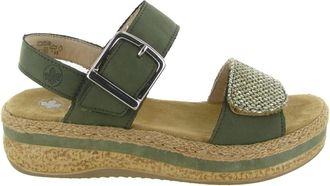 Rieker Femme, Chaussures, Vert, Taille: 40 EU V0951 Wedge Sandal