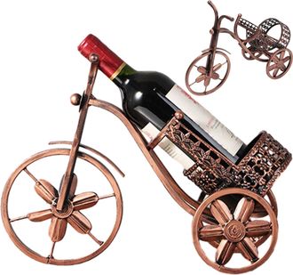 Generic Weinflaschenhalter für den Tisch - Metallbügel in Fahrradform, Flaschenhalter für Dreirad, Weinregal mit Sammelfiguren