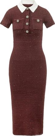 Self Portrait Strick-Midikleid mit Struktur - - Dresses - Damen - Braun - L