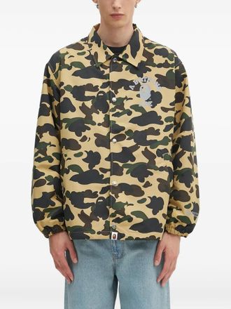 A Bathing Ape Hemdjacke mit Camouflage-Print - Gelb