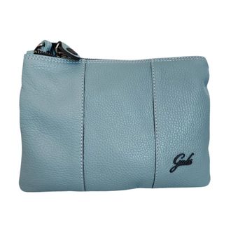 Gabs Femme, Sacs, Bleu, Taille: ONE Size Sac bandoulière en cuir noir avec logo bleu minéral