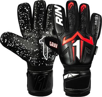 Rinat Aries X Gravity Torwarthandschuhe, f&uuml;r Erwachsene, Schwarz, Gr&ouml;&szlig;e 7