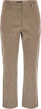 Max Mara Femme, Pantalons, Brun, Taille: 40 FR Pantalon en Velours de Coton Pur