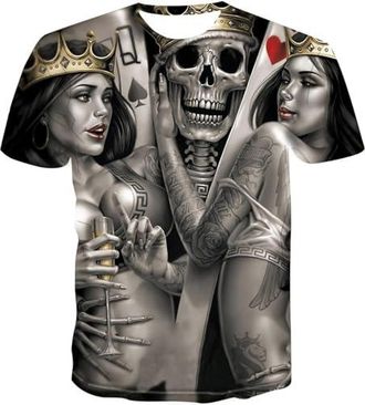 Generic T-shirt t&ecirc;te de mort 3D pour homme - Style gothique moderne, Gothic5, XXXXL