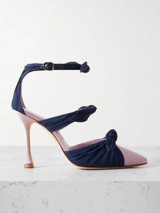 Manolo Blahnik Smyrna Pumps Aus Veloursleder Und Satin Mit Schleifen - Lila