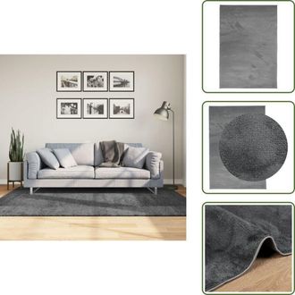 vidaXL Vidaxl - Teppich oviedo Kurzflor Anthrazit 140x200 cm - Kuscheldecke - Teppich Anthrazit - Wohnraumteppich - Flurreinrichtung - Kurzflorteppich