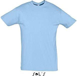 SOLS SolS Regent - Tee-Shirt Homme Manches Courtes à col Rond - 100% Coton Semi-peigné - Ciel - XXL