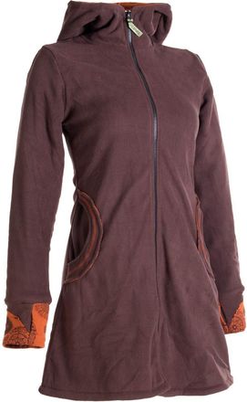 vishes Alternative Bekleidung - Warmer Elfen Kurzmantel mit Zipfelkapuze braun-orange 46