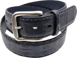 Paolo Vitale Homme, Accessoires, Bleu, Taille: 100 CM Ceinture Crocodile
