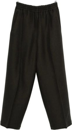 Ami Homme, Pantalons, Gris, Taille: S Wool Wide-Leg Pantalons