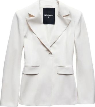 Patrizia Pepe Veste blazer cintr&eacute;e en cr&ecirc;pe stretch - Femme - Vestes - Beige - Taille: 40 FR