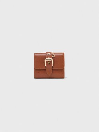 Maje Portefeuille Miss M En Cuir Lisse - Marron - Maje