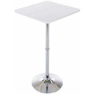 Clp Table de support carr&eacute;e moderne pour bar avec &eacute;tag&egrave;re en bois diff&eacute;rentes couleurs colore : Blanc