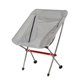Generic Portable Outdoor Folding Chair - Lightweight & Compact Camping Chair with Storage Bag, Ideal for Hiking, Beach, Travel & Sports (Grey, Small & Large S