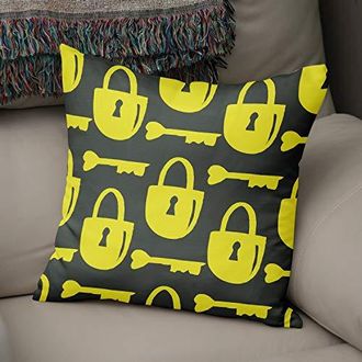 Bonamaison Le Jardin du Lin Kissen Zierkissenbezug Kissenbezug, Neongelb & Rauch Dekoration, Weich Bequem, Für Zuhause Autos Büro Sofa Wohnzimmer Couch Schlafzim