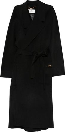 Elisabetta Franchi Belted Logo-plaque Coat