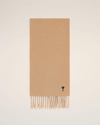 Ami Ami Paris - Echarpe beige en laine Ami de Coeur Beige Mastic - TU - Unisex