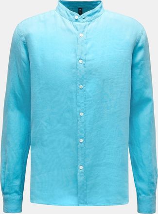 04651/ Herren - Leinenhemd Linen Guru Grandad-Kragen türkis