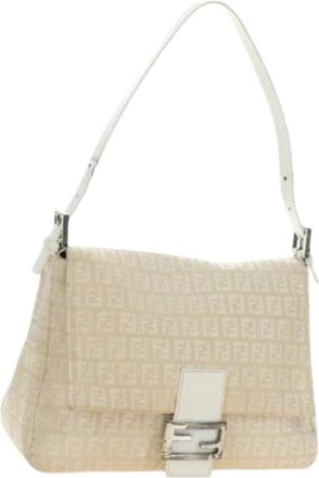 Fendi Sac bandouli&egrave;re Zucchino toile Pre-owned - Femme - Pre-owned - Beige - Taille: ONE Size