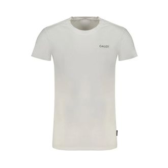 Gaud&igrave; Homme, Tops, Blanc, Taille: 2XL Imprim&eacute; Logo T-shirt Manches Courtes
