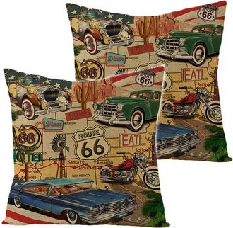 Generic 2er-Set Dekokissen Kissenbezüge 45x45 cm, Zierkissenbezüge Couch Überwurf Taille Quadratischer Kissenbezug Kissenbezug für Zuhause Auto Deko Samt Vint