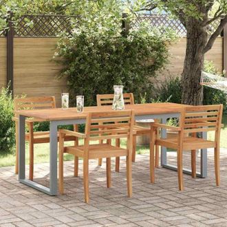 vidaXL Vidaxl - Table de jardin pour repas Gris 200 x 90 x 75 cm