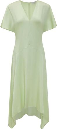 Stella McCartney Femme, Robes, Vert, Taille: 40 FR Robe Satin&eacute;e Col V