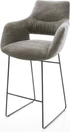 DELIFE Barstuhl Yago-Flex Boucl&eacute; Soft Schlamm Kufengestell Metall Schwarz Taschenfederkern, Barst&uuml;hle