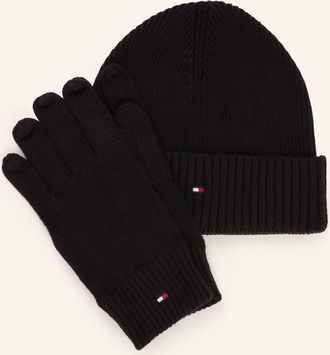 Tommy Hilfiger Set: Handschuhe Und M&uuml;tze schwarz