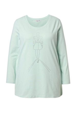 Miamoda T-Shirt T-Shirt A-Linie Model-Motiv aus Glitzersteinchen