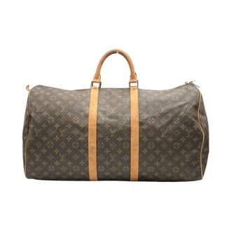 Louis Vuitton unisex, Pre-owned, Brun, Taille: ONE Size Sac de Voyage à Motif dOccasion Fermeture à Glissière Poignées Supérieures Intérieur Spacieux