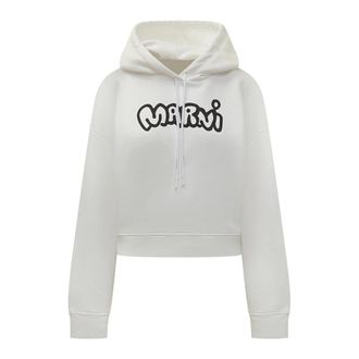 Marni Logo Hoodie - - Sweatshirts & Hoodies - Damen - Wei&szlig; - XS