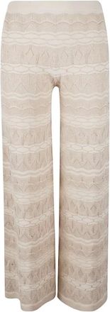 D.exterior Femme, Pantalons, Beige, Taille: 42 FR Pantalon en dentelle tricot&eacute;e