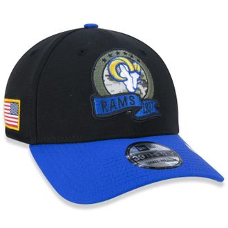 New Era Los Angeles Rams NFL Salute to Service 2022 Black Blue 39Thirty Stretch Cap - M - L