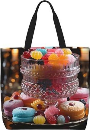 Generic Des Bonbons Sur La Table Sac Cabas L&eacute;ger Tote Bag Imperm&eacute;able Sac Fourre Tout Pour Plage Universit&eacute; Travail