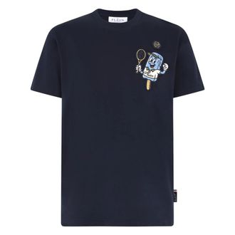 Philipp Plein Rundhals-T-Shirt Gelato Monsters - - Tops - Herren - Blau - L