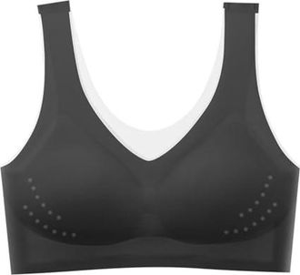 Generic Soutien-gorge de sport en soie glac&eacute;e pour femme, confortable, fin, sans couture, avec coussinets amovibles, sans fil, beau grand soutien-gorge, respi