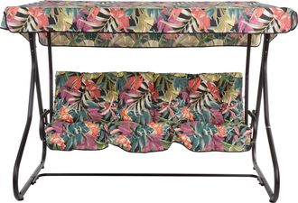 Patio Hollywoodschaukel 3 Sitzer mit Liegefunktion Milano bis 300kg Hollywoodschaukel Auflagen Sonnendach Mehrfarbig