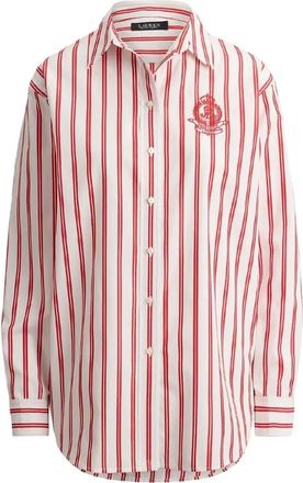 Ralph Lauren Femme, Blouses et Chemises, Rouge, Taille: 38 FR Chemise Ray&eacute;e Brod&eacute;e