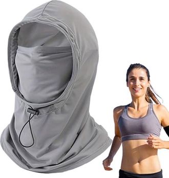 Generic Masque de protection solaire UPF 50+, masque de protection solaire respirant, cache-cou, pour voyage, cyclisme, sport, escalade unisexe, gris fonc&eacute;